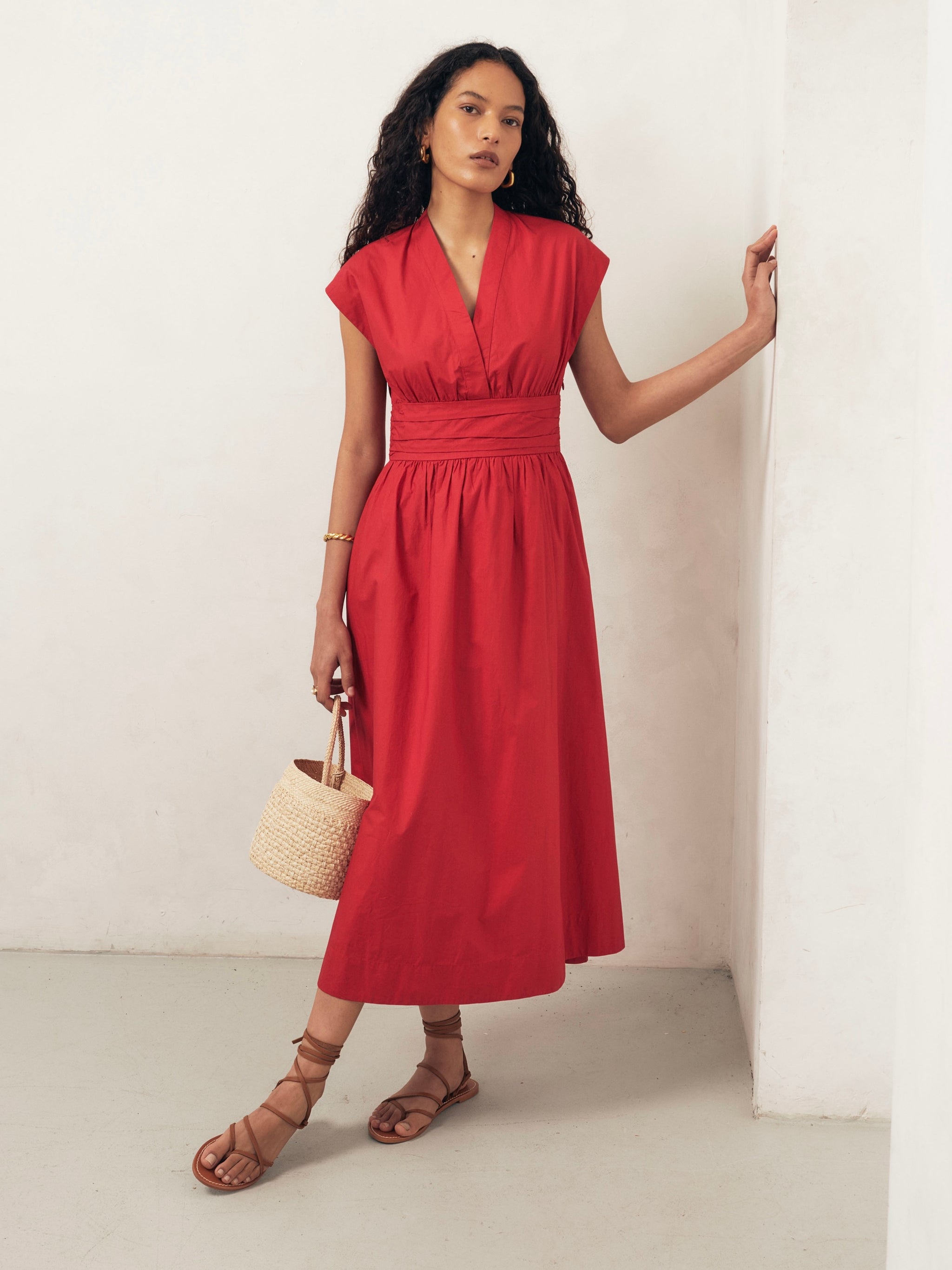 Georgia Rossa Cotton Dress | Mondo Corsini