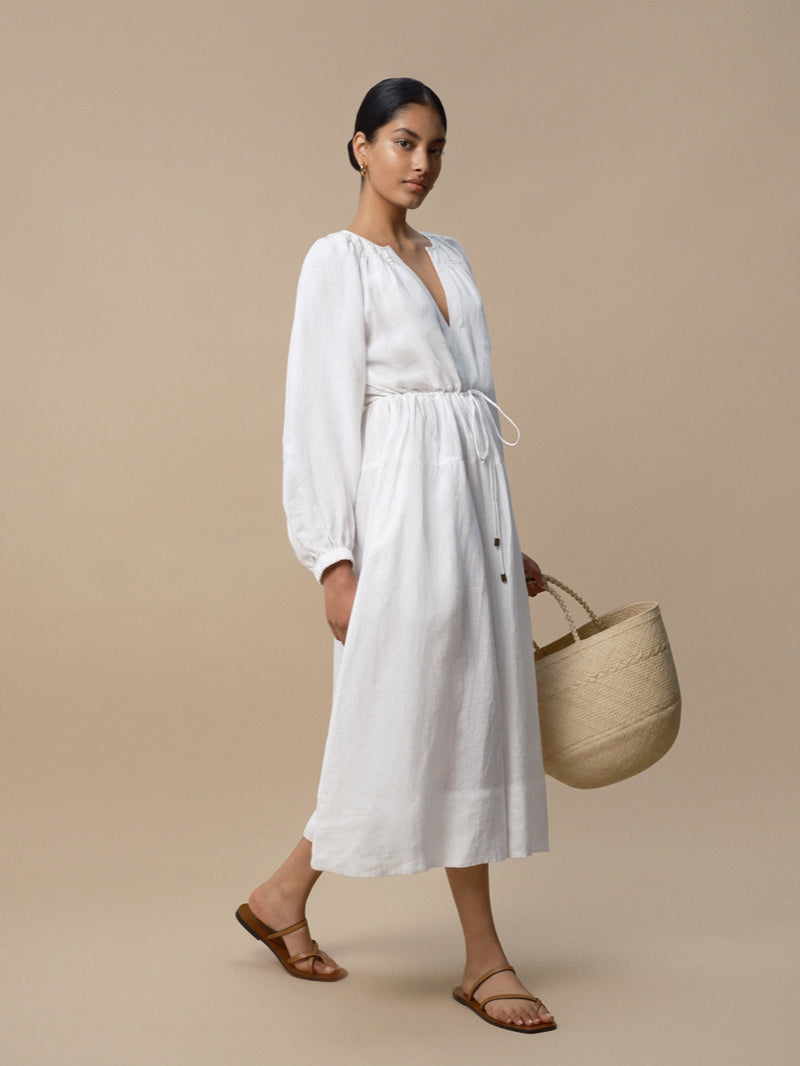 Victorine - White Linen Dress